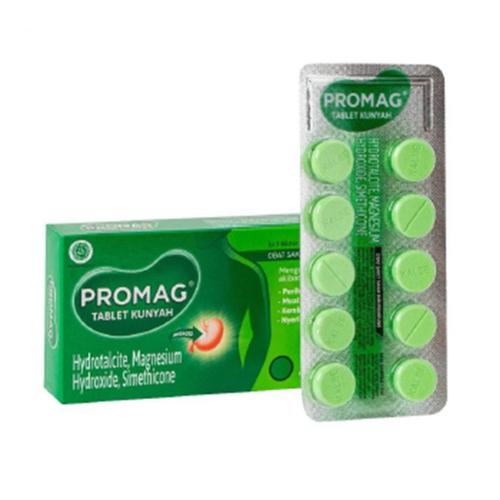 Jual PROMAG OBAT MAAG DAN KEMBUNG 1 BLISTER ISI 12 TABLET KUNYAH ...