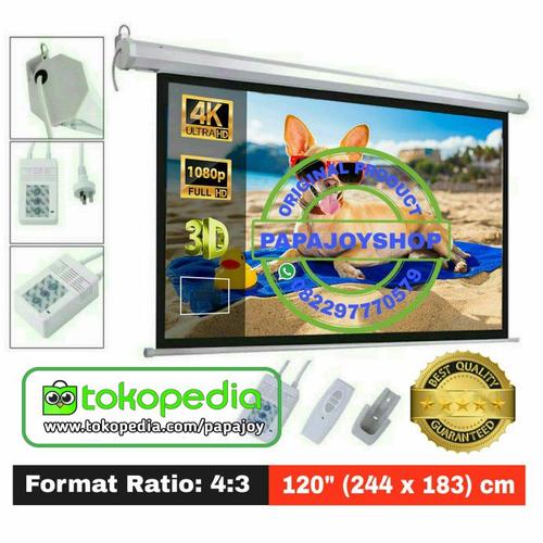 Jual Screen Motorized 120 Inch Format 4:3 Layar Proyektor Elektrik ...