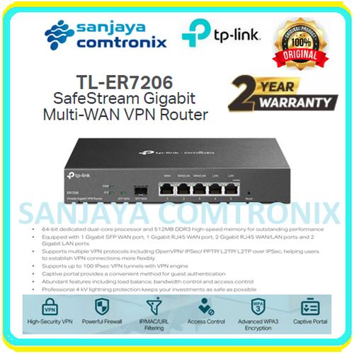 Jual TP-Link TL-ER7206 TPLink SafeStream Gigabit Multi-WAN VPN Router ...