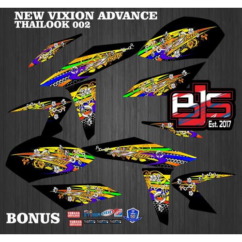 Jual decal stiker variasi striping list nva new vixion advance thailook 2 - Biru, trans font ...