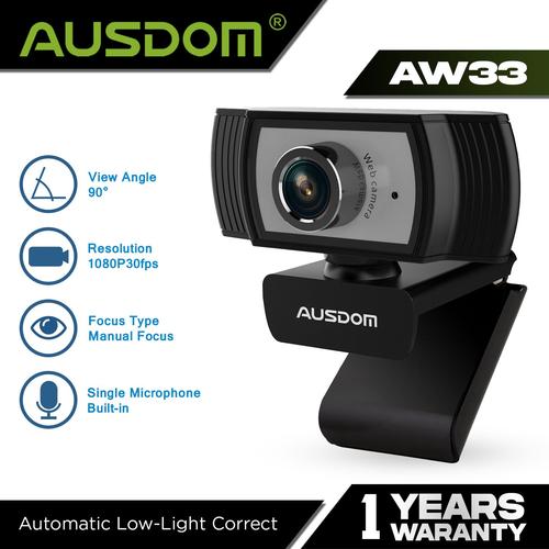 Promo Ausdom Webcam 1080P with Microphone Manual Focus - AW33 - Jakarta ...