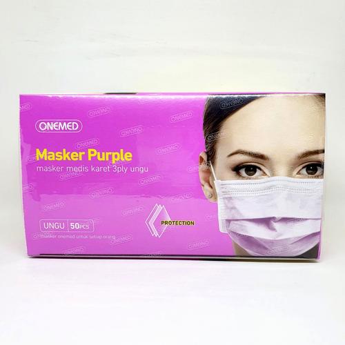 Jual MASKER EARLOOP ONEMED UNGU MEDIS - MASKER MEDIS ONEMED PURPLE ...