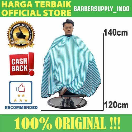 Jual CAPE / KEP / KAIN KIP CUKUR BARBER SALON MOTIF GARIS BIRU PUTIH ...