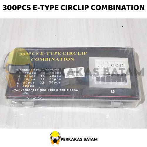 Jual 300 pcs E type external snap ring assortment kit set circlip ...