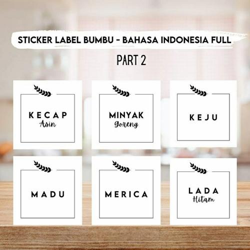 Jual Sticker Label Bumbu 6 Aesthetic Kekinian Meal Preparation Indo ...