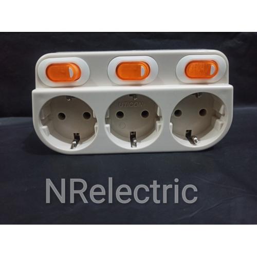 Jual STOP KONTAK ARDE 2 LUBANG STEKER + SAKLAR UTICON S-128 SW - Lubang ...