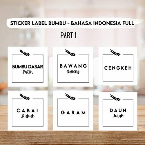 Jual Sticker Label Bumbu 3 Aesthetic Kekinian Meal Preparation Indo ...