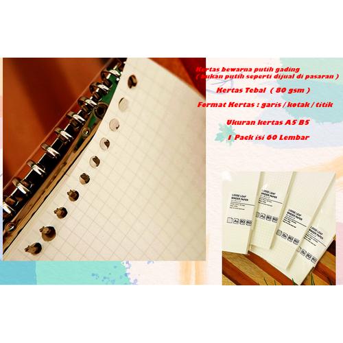 Jual Panmomo Loose Leaf Binder Paper Jenis Kertas Kotak Garis Titik A5 ...