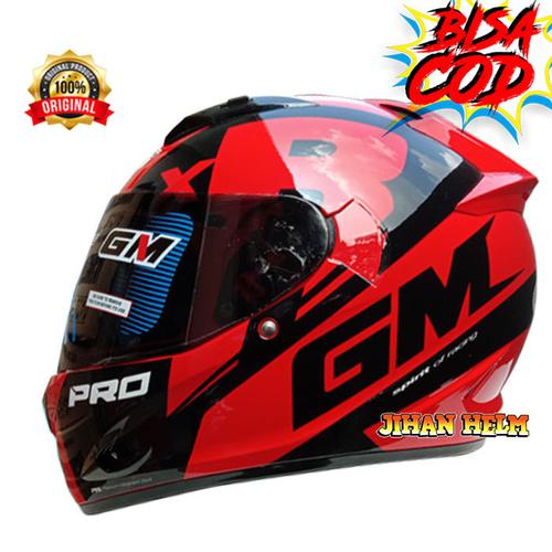 Jual HELM / HELM GM / HELM GM FULL FACE RACE PRO CLEVER ORANGE - Putih ...