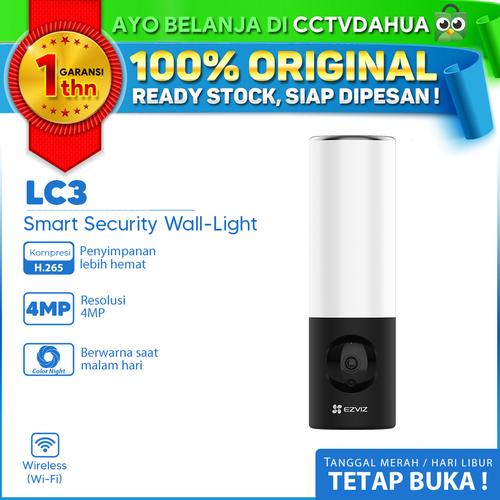 Promo EZVIZ LC3 4MP IPCAM SMART SECURITY WALL-LIGHT CAMERA BERGARANSI ...