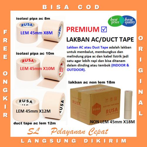 Jual Isolasi AC Duct Tape Lakban Pipa AC Lem dan Non Lem Premium ...