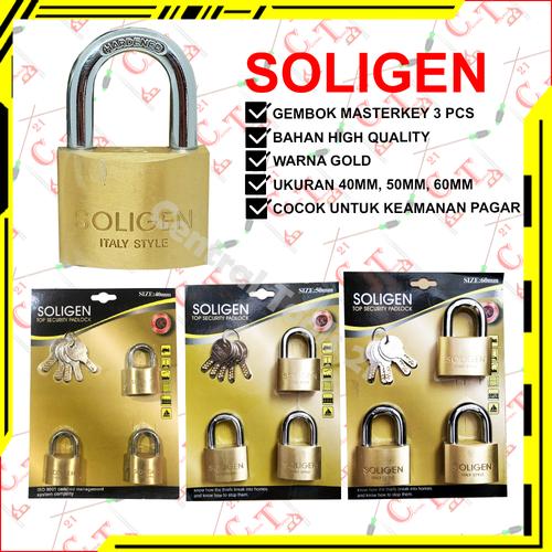 Jual Gembok Komputer key Set 3 Pcs Ukuran 40MM 50MM 60MM Soligen ...