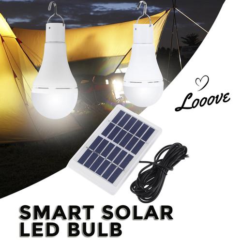 Promo Lampu Camping LED Bohlam Tenaga Surya 300 Lumen 1.2W Solar Panel ...