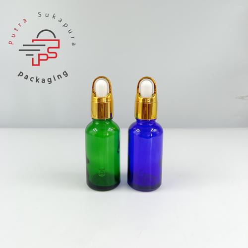 Jual Botol Kaca Pipet 30Ml Varian/Ring Gold Karet Putih - Botol IJO ...