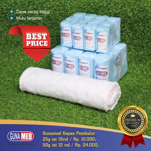 Jual GUNAMED Kapas Putih 25g / Kapas Pembalut / Kapas Medis Peralatan ...