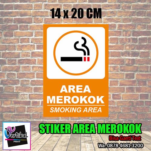 Jual Stiker Vinyl Petunjuk Area Merokok Smoking Area 14x20 cm Sticker ...