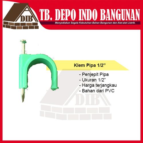 Jual KLEM PIPA 1/2" DENGAN PAKU PVC CLAMP PENJEPIT PIPA CLAM OMEGA ...