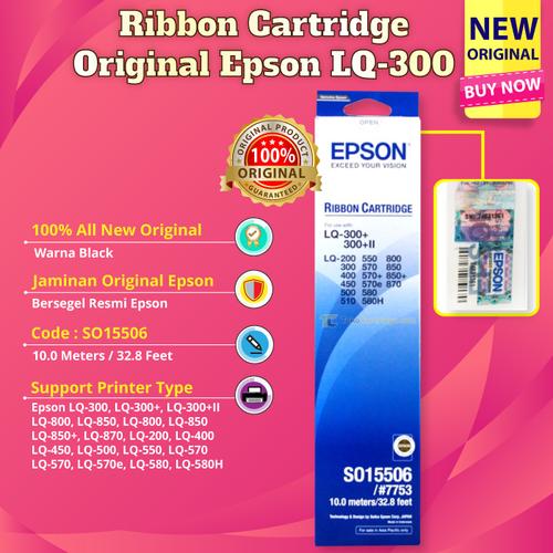 Jual Ribbon Cartridge Original Epson LQ-300 LQ-300+ LQ-300+II Dotmatrix ...