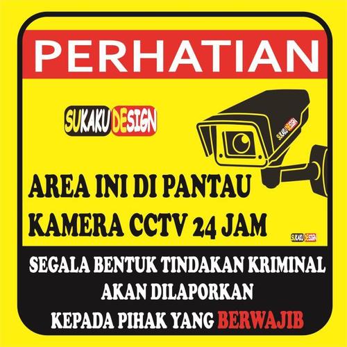 Jual BANNER PERHATIAN AREA DIPANTAU CCTV 24JAM NEW / COD - 1x1 ...