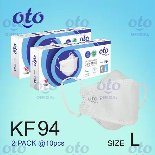 Jual OTO Masker KF94 size L Face Daily Mask 4 ply 2 pack x 10 pcs ...
