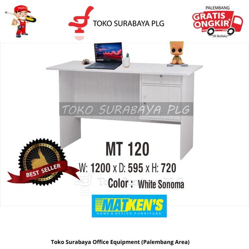 Jual Meja Kantor Meja Komputer Meja Kerja Matkens MT 120 White Sonoma ...