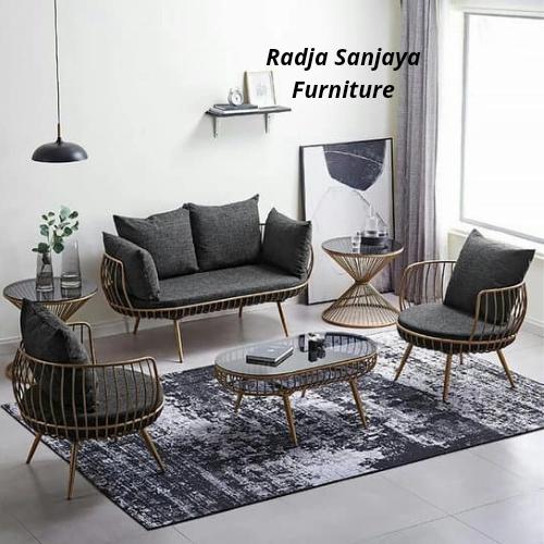 Jual Satu Set Kursi Sofa Tamu Kerangka Besi Model Terbaru Minimalis ...