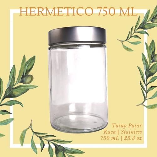 Jual Hermetico Jar Tutup Stainless Putar 750 mL | Jar Kaca | Toples ...