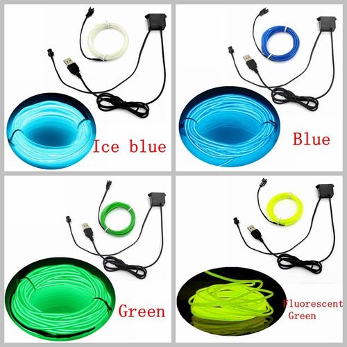 Jual Lampu EL WIRE LED Wire Lampu LED Neon Strip + INVERTER - 1M ...