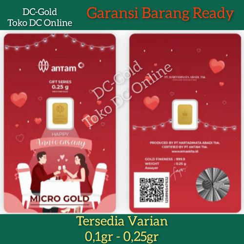 Jual Micro Gold Antam - Harta 0,1 gr / 0,25 gr Happy Anniversary Red ...