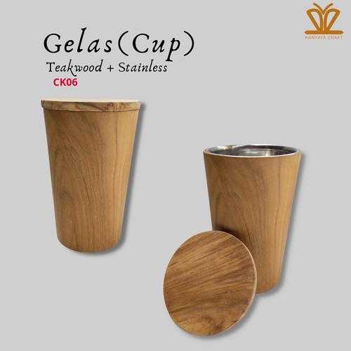 Jual Cangkir 06 / Mug / Gelas Kayu / Cangkir Kayu Jati Stainless - Kab ...