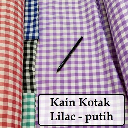 Jual Bahan Kain Katun Polyester Meteran Motif Kotak-Kotak - Biru - Kota ...