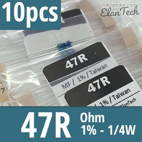 Jual Resistor 47R Taiwan 10pcs 1/4W 1% 47 Ohm 0.25W ElanTech - Jakarta ...