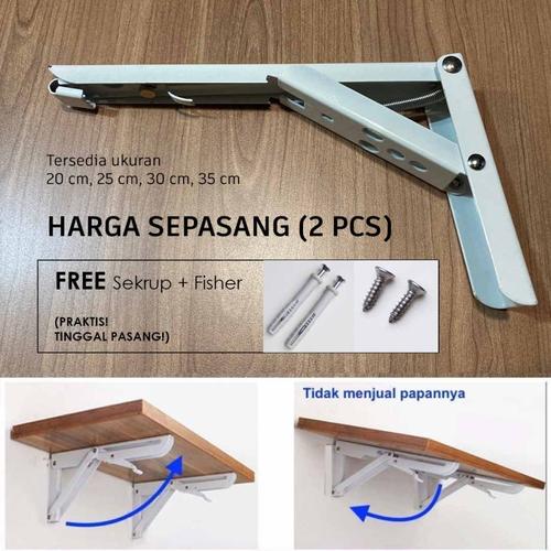 Jual Siku Dinding Penyangga Meja Lipat Foldable Bracket Per - Putih, 8 ...