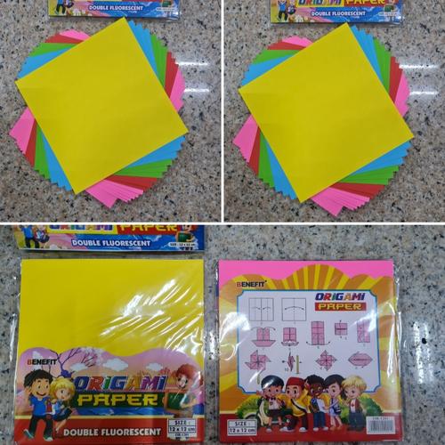Jual kertas origami 5 warna /12x12/dauble warna/harga per 20 lembar ...