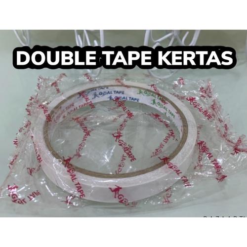 Jual DOUBLE TAPE KERTAS 1/2 INCH X 8 METER MURAH PROMO / SATUAN ...