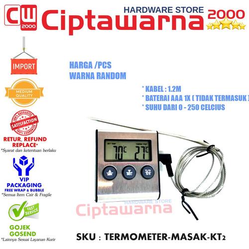Jual Thermometer Termometer Masak Oven Air Minyak Daging digital Alarm ...