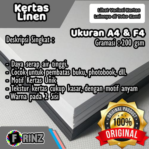 Jual Kertas Karton Linen F4 A4 / Lenen Serat Anyam High Quality 200 ...