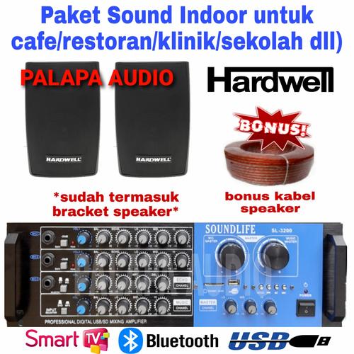 Jual PAKET SOUND SYSTEM INDOOR CAFE / RESTO HARDWELL 2 SPEAKER (LUXURY ...