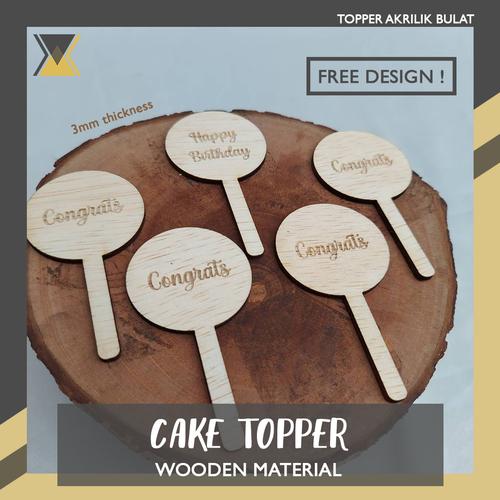 Jual Cake Topper Bulat diameter 5cm Custom Bahan Kayu - Kab. Bandung ...