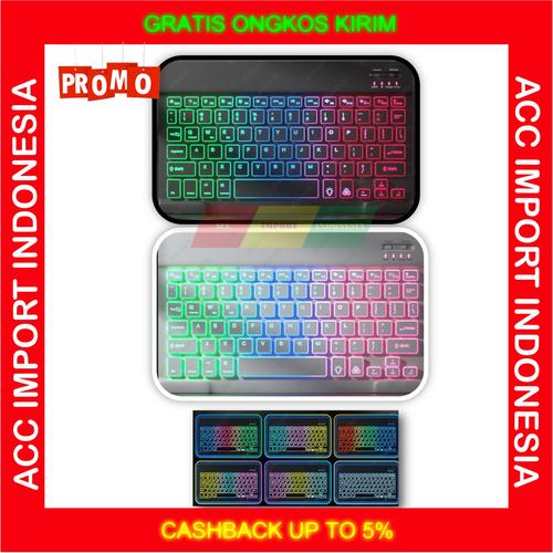 Promo Keyboard Bluetooth Backlight LED RGB Macbook IOS Ipad Android ...