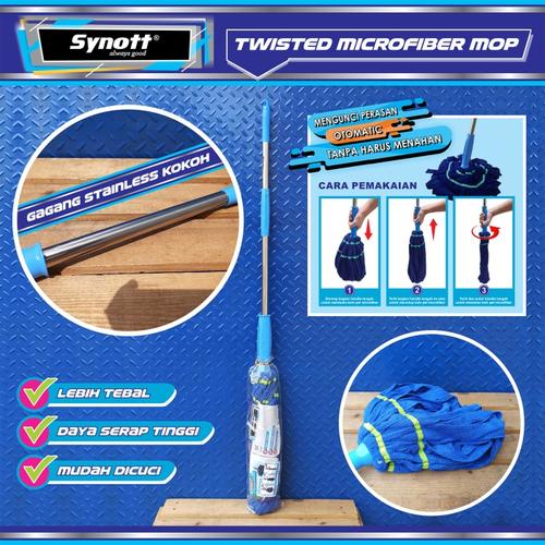 Jual Pel Kain Microfiber Gagang Stainless Twist Mop Putar & Kunci SYNOTT - Refill only - Jakarta ...