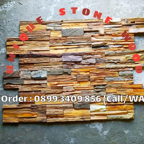 Jual wall cladding motif kayu (batu alam motif kayu) - Kab. Sidoarjo ...