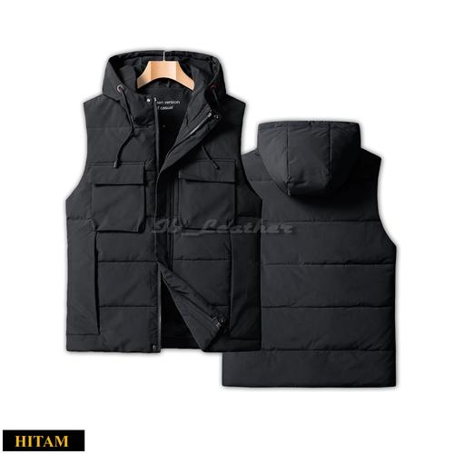 Promo Rompi vest parasut tebal Hoodie pria anti angin, rompi riding ...