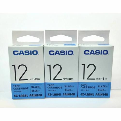 Jual EZ-Label Printer Casio 12mm Black Ink Blue XR-12BU1 - Jakarta ...