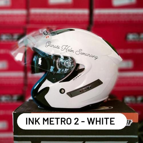 Jual INK METRO 2 POLOS HELM HALF FACE INK METRO POLOS METRO PUTIH ...