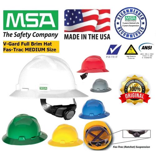 Jual helm msa full brim V gard USA original hard hat,safety helmet ...