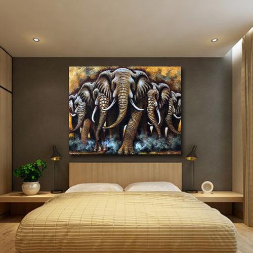Jual Lukisan Gajah, Ukuran 70 x 90 cm, Asli Buatan Tangan - gajah 1 ...