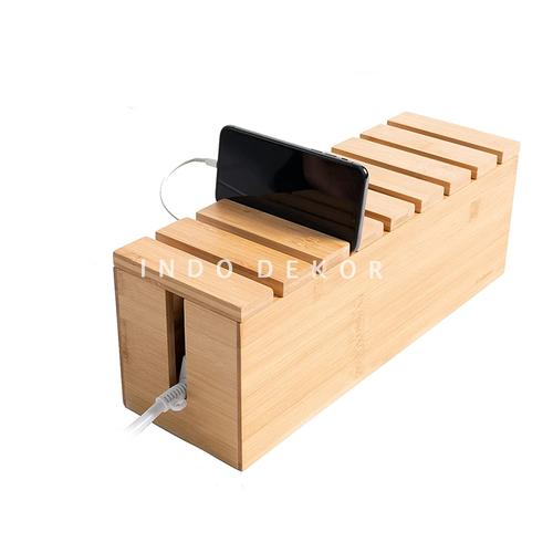 Jual Kotak Organizer Kabel Charger Wire Cable Management Box Wood ...