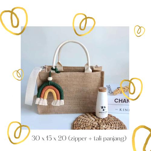 Jual jute bag goni tas tali putih ukuran 30x15x20 - Kota Malang ...
