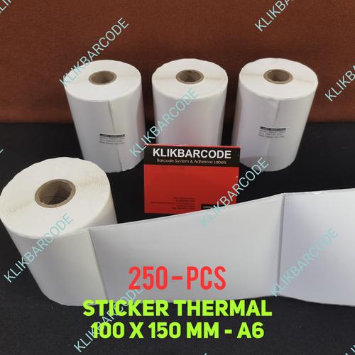 Jual LABEL BARCODE STICKER 100X150 MM THERMAL ( 10X15 cm isi 250 core 1 ...